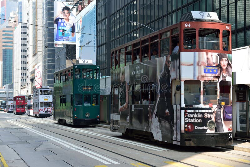 Hong Kong Tram foto de archivo editorial. Imagen de coche - 36177543