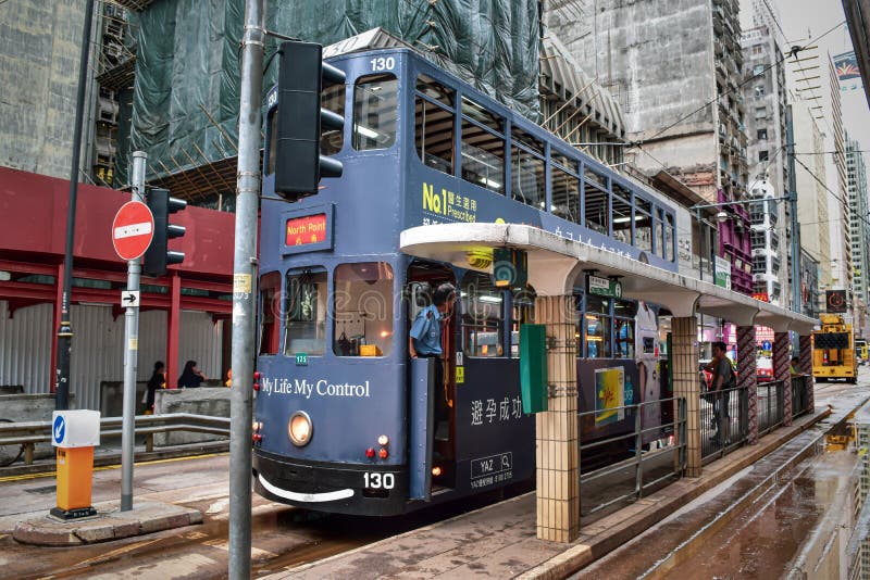 Hong Kong tram editorial stock photo. Image of tramways - 188349948