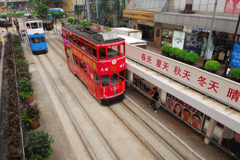 Hong Kong tramway editorial photo. Image of banner, centre - 27031511