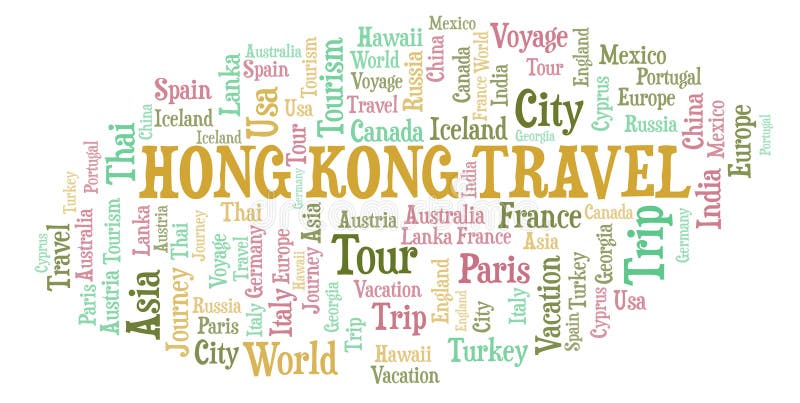 Hong Kong Travel Word Cloud. Stock Illustration - Illustration of ...