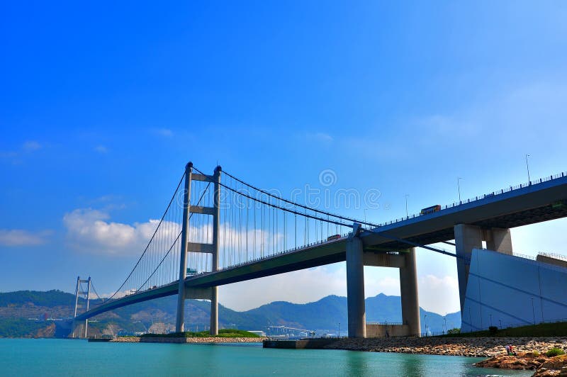 Hong kong tsing ma bridge stock image. Image of architecture - 21992061
