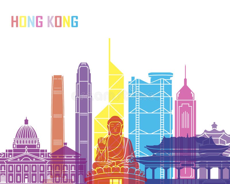 Hong Kong V2 skyline pop stock vector. Illustration of background ...