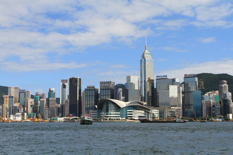 Hong Kong Victoria Harbor, Skyline of Hong Kong 10 May 2011 Editorial ...