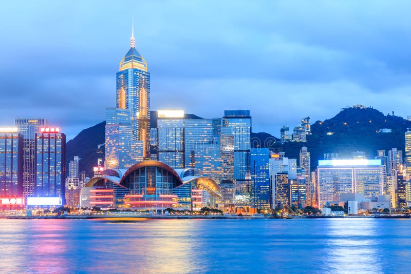 Hong Kong in Victoria Harbour. Stock Image - Image of urban, skyscraper ...