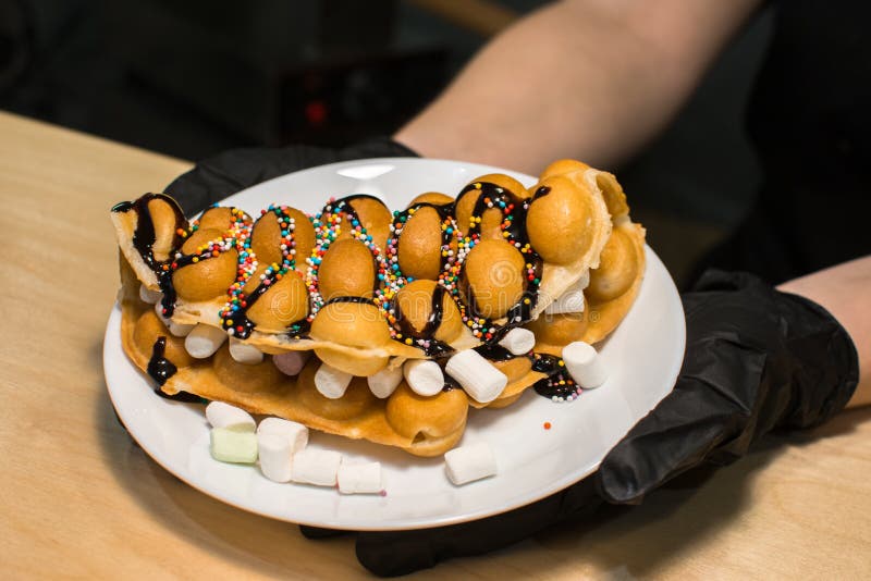 Hong Kong Waffles Fast Food Stock Image - Image of delicious ...