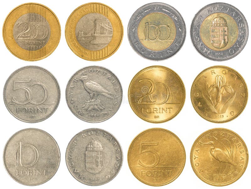 Hongaarse De Inzamelingsreeks Van Forintmuntstukken Stock Afbeelding ...