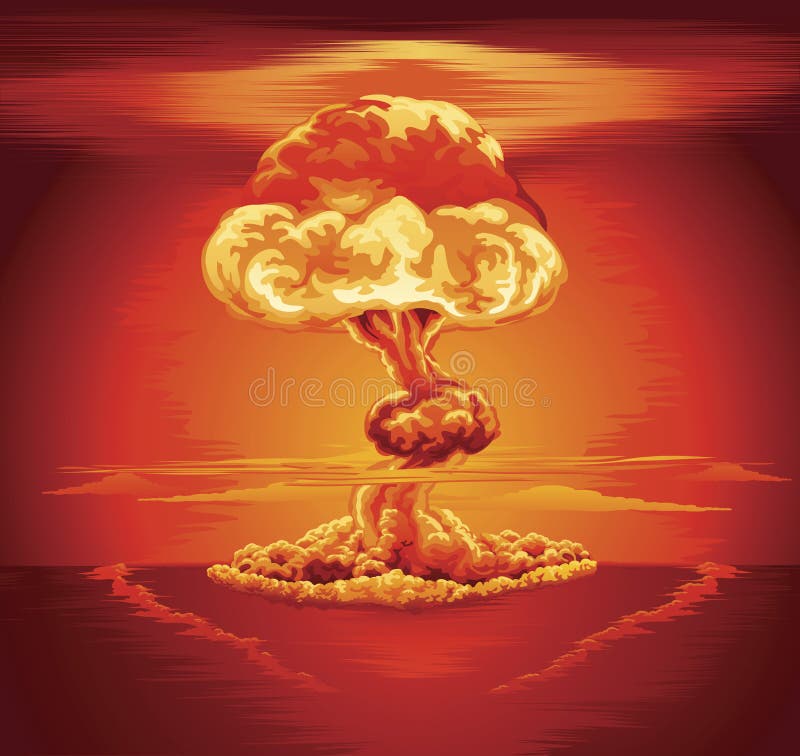Vector Del Ejemplo Del Dibujo Del Hongo Atómico De La Explosión Nuclear ...