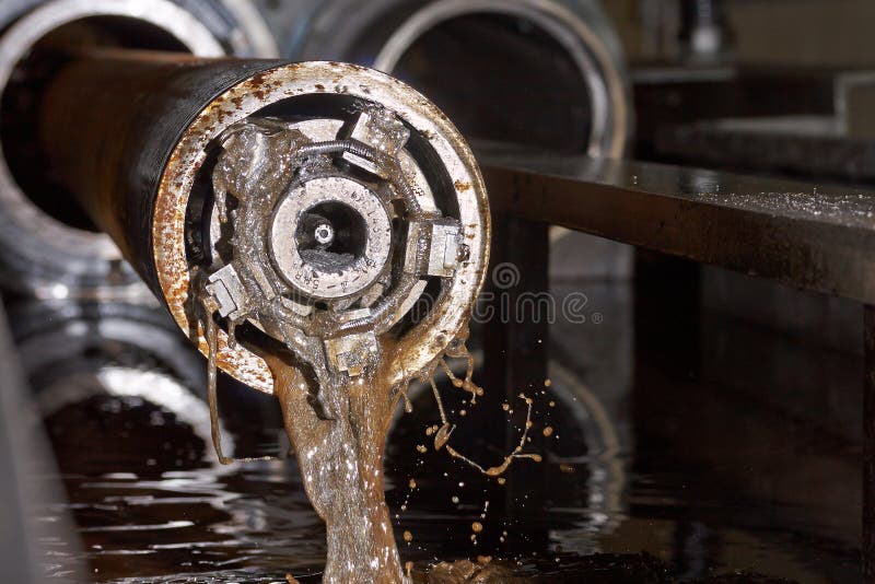 Honing of steel pipe stock image. Image of steel, equipment - 28423805