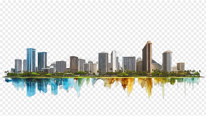 Honolulu city skyline stock photo. Illustration of skyscraper - 341519668