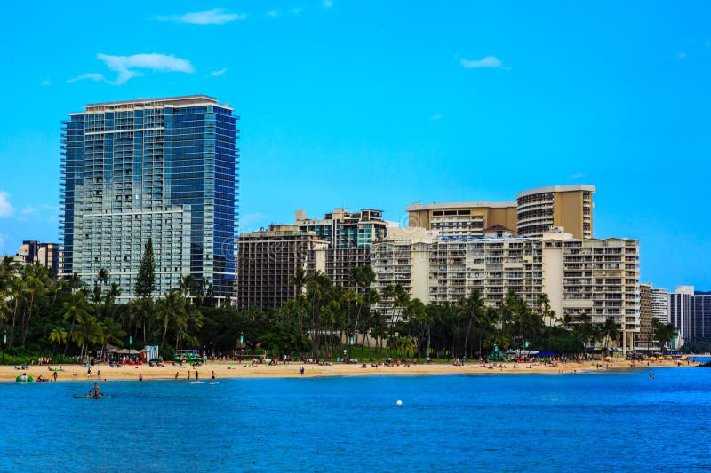 Honolulu Hawaii stock image. Image of tropical, skyscraper - 348767955