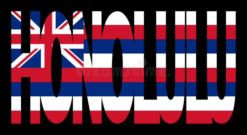 Honolulu with Hawaii flag stock vector. Illustration of flag - 4649364