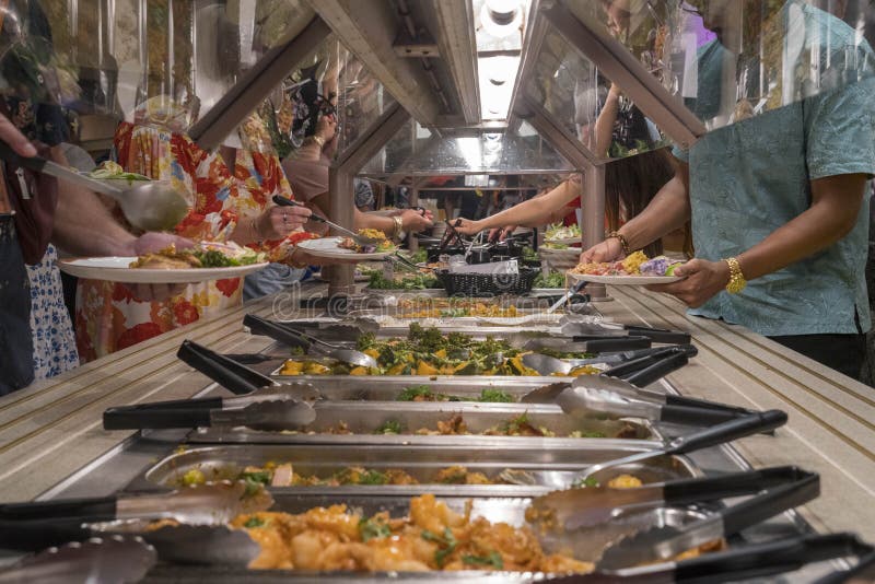 Honolulu, Hawaii, Oct 19, 2022- Shakacon - View of Buffet Table from ...