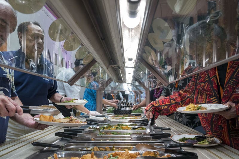 Honolulu, Hawaii, Oct 19, 2022- Shakacon - View of Buffet Table from ...