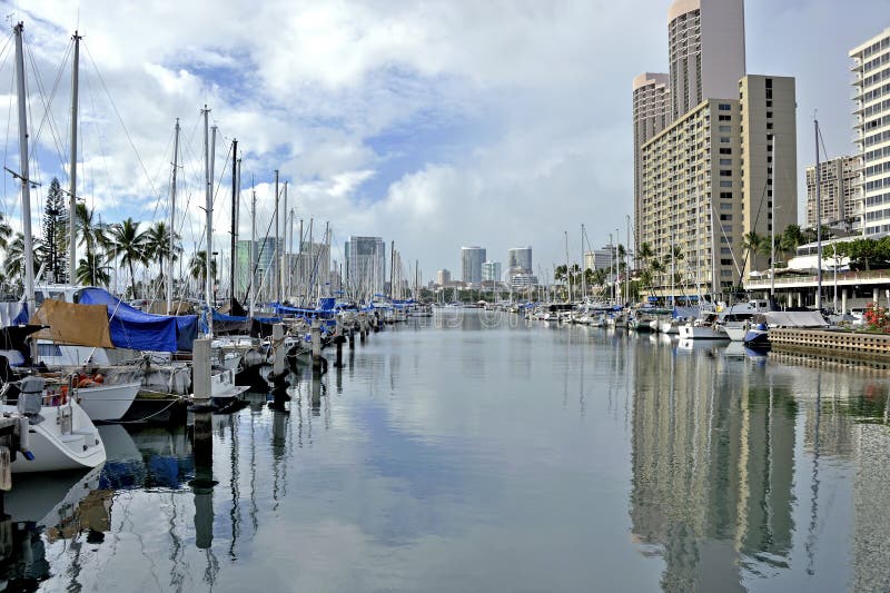 Honolulu Marina stock photo. Image of boat, oahu, water - 26678668