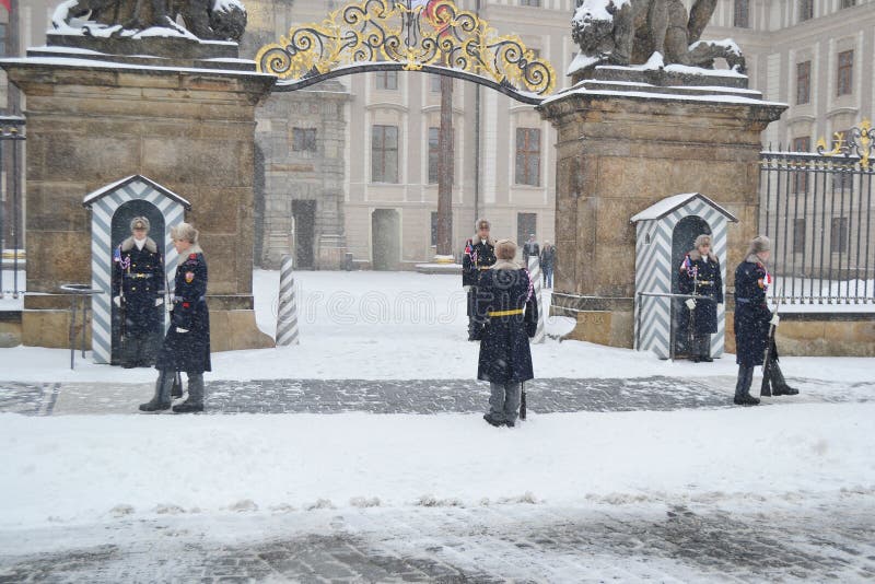 Honor Guard at Prague Castle Editorial Image - Image of uniform ...