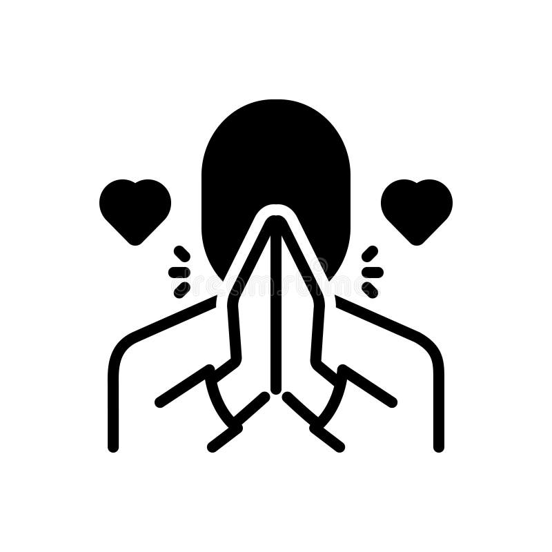 Black Solid Icon for Honor, Respect and Veneration Stock Vector ...