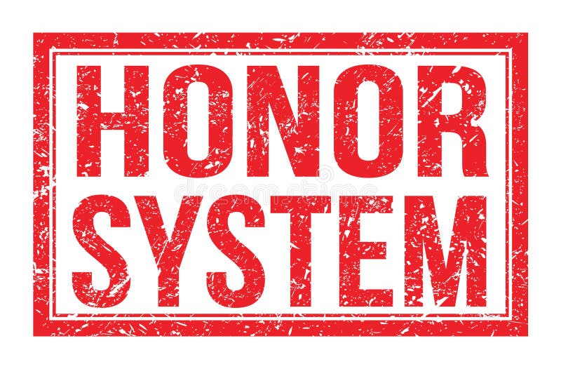 HONOR SYSTEM, Words on Red Rectangle Stamp Sign Stock Illustration ...