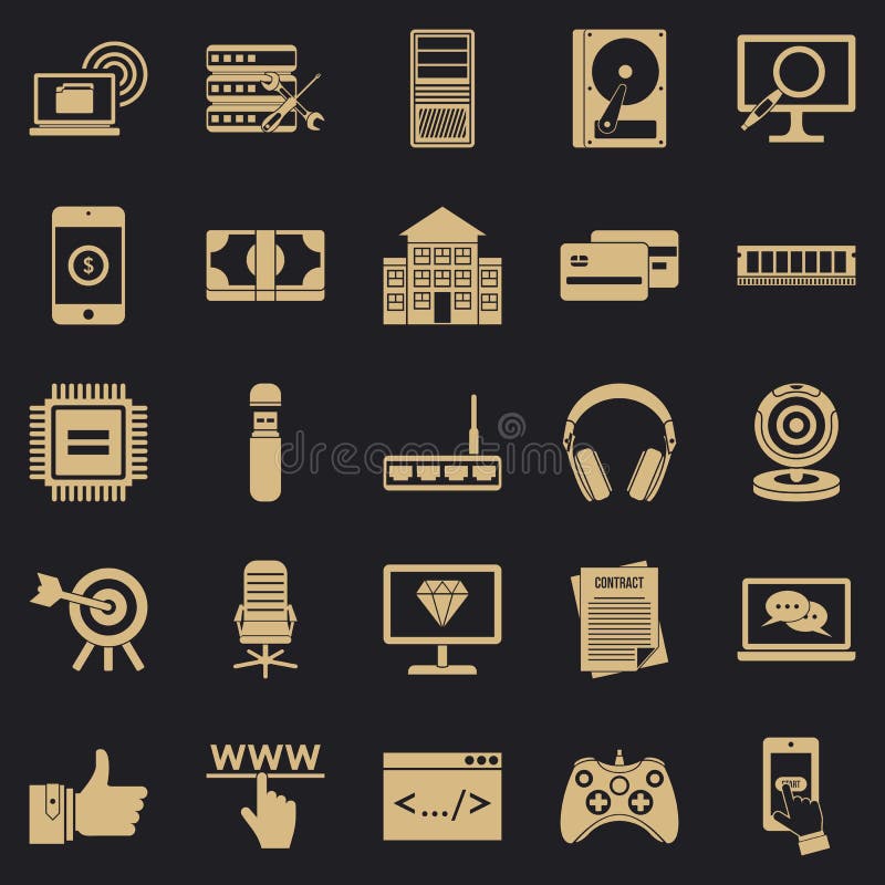 Honorarium Icons Set, Simple Style Stock Vector - Illustration of idea ...