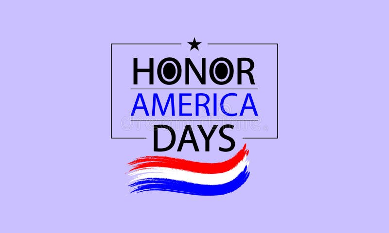 Honoring America a Creative Approach To Text Illustration Stock Vector ...