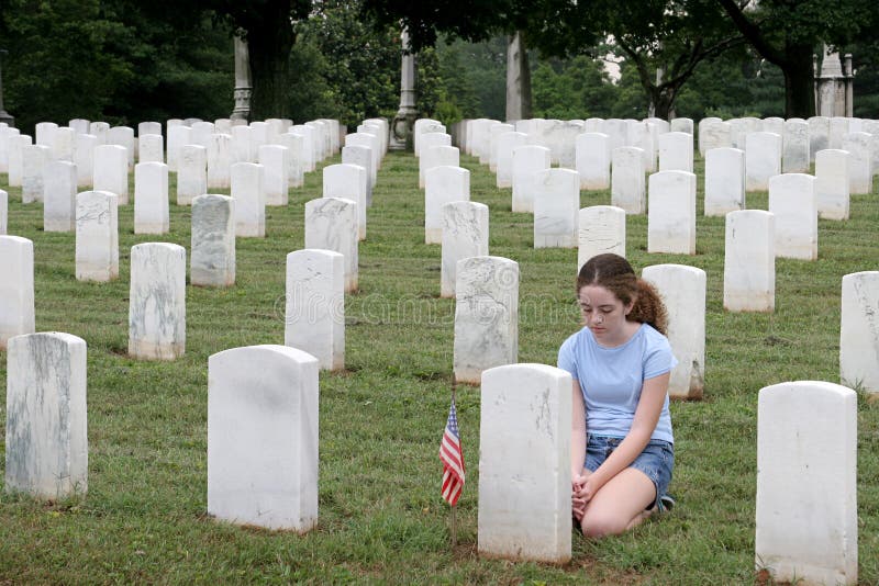 Honoring the Fallen stock image. Image of girl, graveyards - 187347