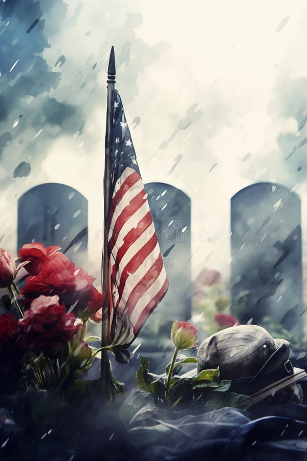 Honoring the Fallen on Veterans Day Stock Illustration - Illustration ...