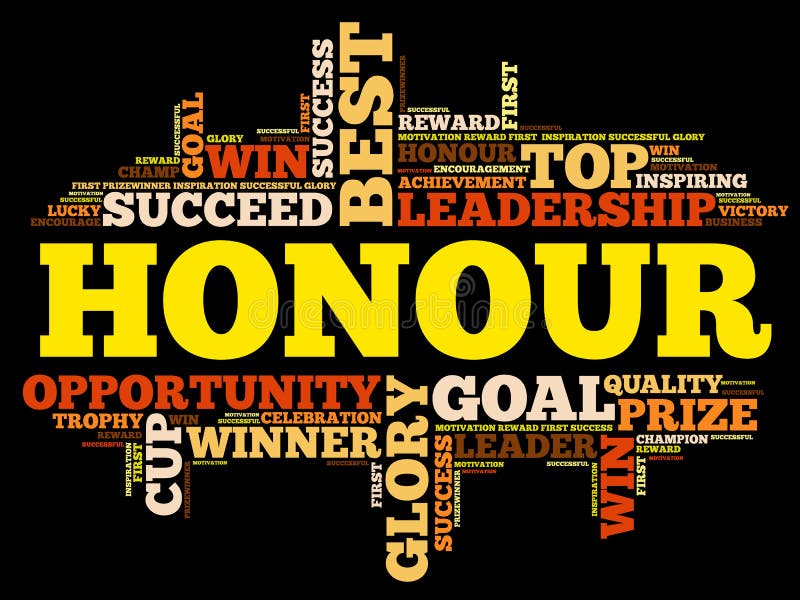 Honour word cloud concept stock illustration. Illustration of object ...