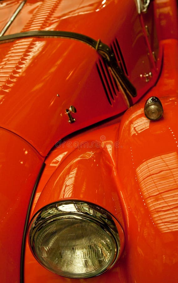 Hood and Fender of Orange Couple Stock Photo - Image of shiny ...