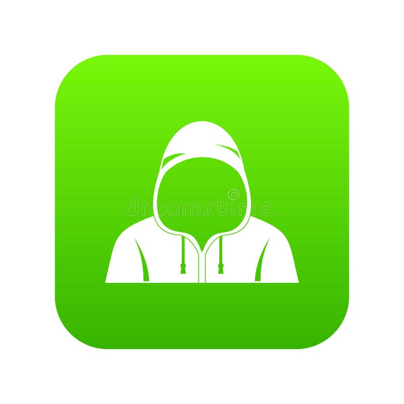 Hood icon digital green stock vector. Illustration of people - 112530496