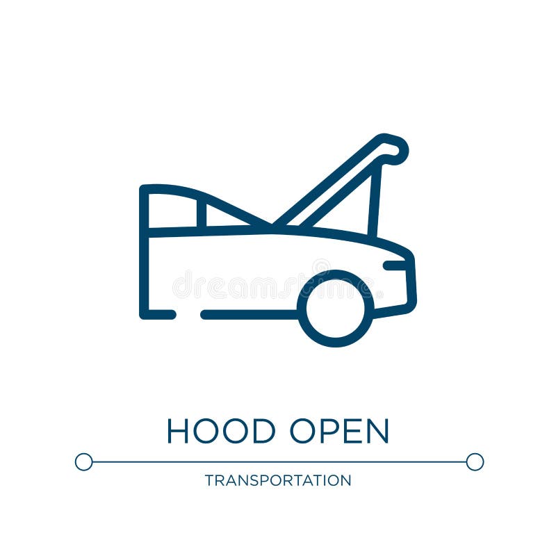 Hood Open Icon. Linear Vector Illustration from Car Engine Collection ...