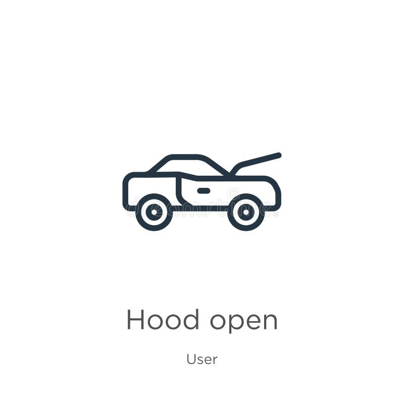 Hood Open Icon Vector Isolated on White Background, Hood Open Sign ...