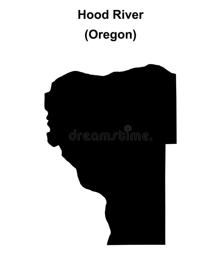 Hood River outline map stock vector. Illustration of outline - 361753802