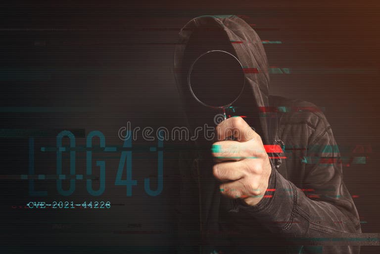 Hooded Computer Hacker in Cybersecurity Vulnerability Log4J Concept Stock Photo - Image of ...