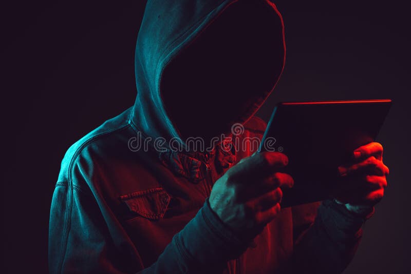 Hooded Computer Hacker Working On Desktop Pc Computer Stock Image Image Of Cybersecurity