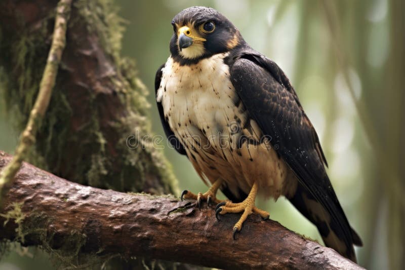 Hooded Falcon Resting on a Tree Branch Stock Photo - Image of bird ...