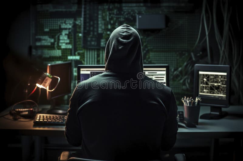 Cybersecurity Breach in Action Stock Illustration - Illustration of ...