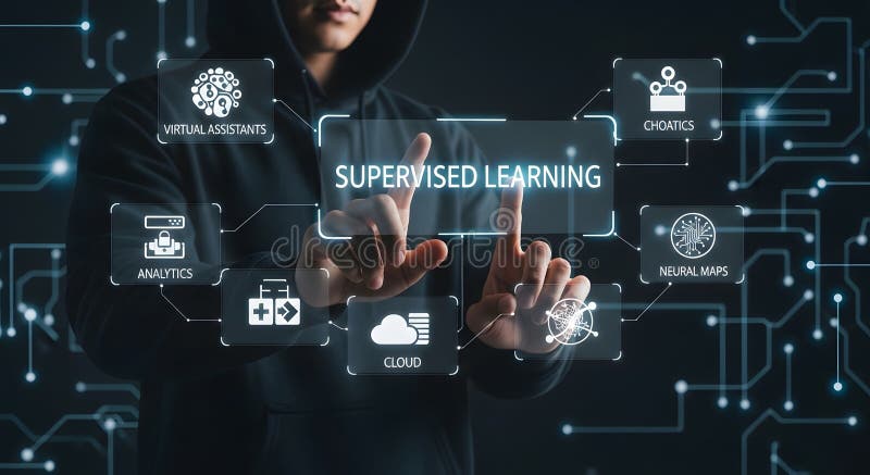 Hooded Figure Touches Interactive Supervised Learning Interface with ...