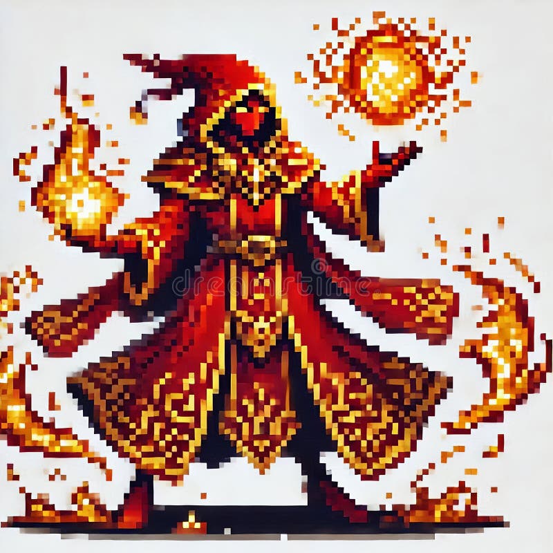 Pixelated Pyromancer Stock Illustrations – 10 Pixelated Pyromancer ...