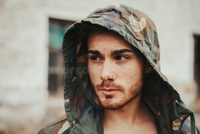 Hooded guy in the street stock image. Image of gang, male - 80832281