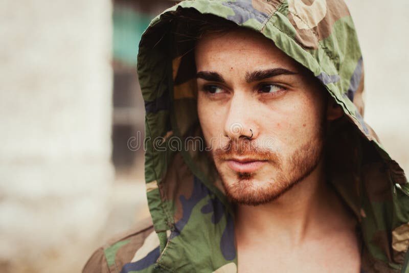 Hooded guy in the street stock photo. Image of hooded - 80832312