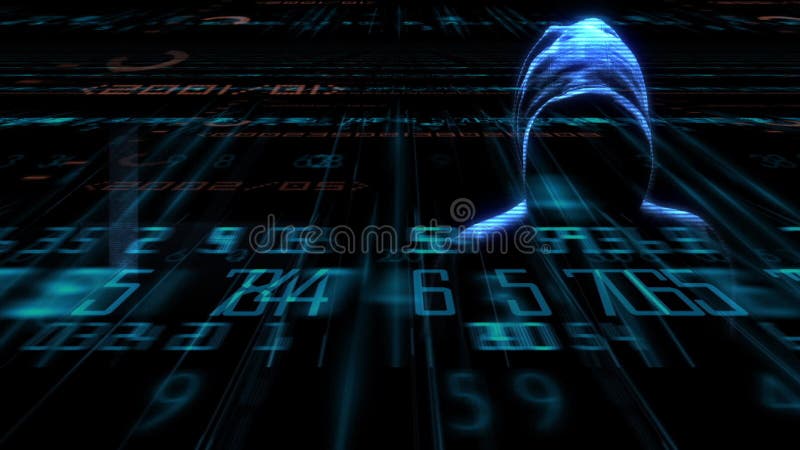 Hooded Hacker Attacking Data Server Stock Video Video Of Interface