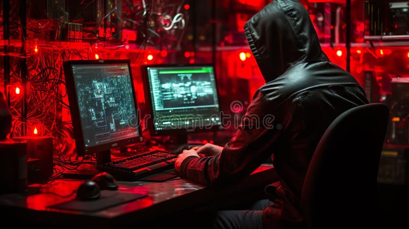 A Hooded Hacker Ready To Strike the Web (AI Generated) Stock Image ...