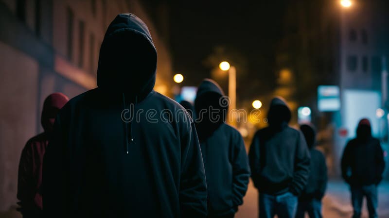 Hooded Man. Crowd of People on the Street Stock Illustration ...