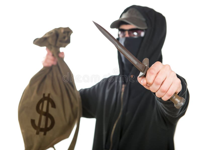 Hooded Man with Dagger in the Dark Stock Image - Image of aggression ...