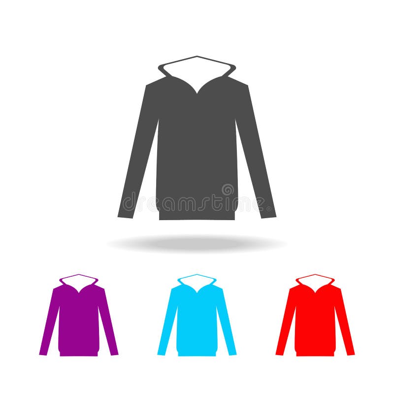 Hooded Sweater Icon. Elements of Clothes in Multi Colored Icons for ...