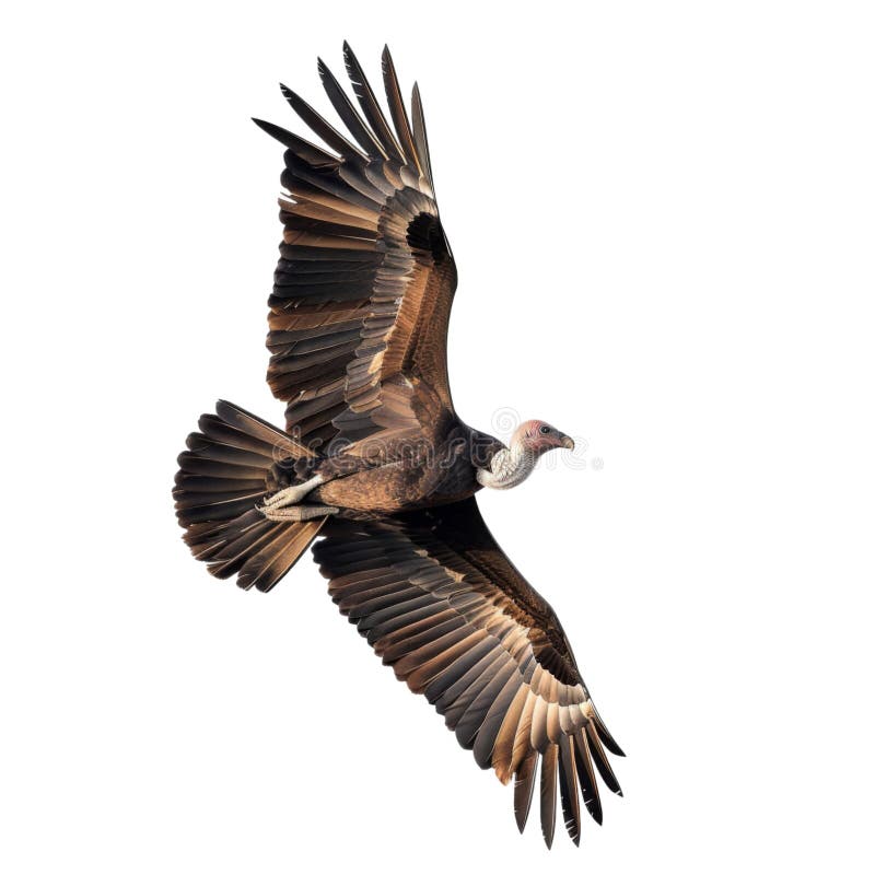 A Hooded Vulture in Flight Against a Black Background Stock ...