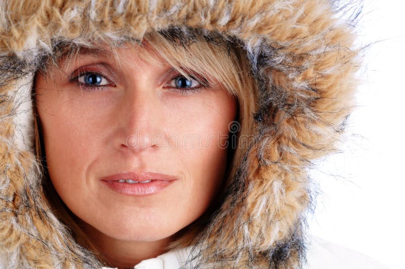 Hooded woman stock photo. Image of hood, girl, coat, fashion - 3854702