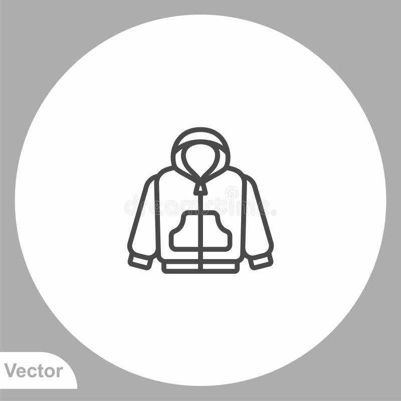 Hoodie for Men Symbol Simple Line Icon on Background Stock Vector ...
