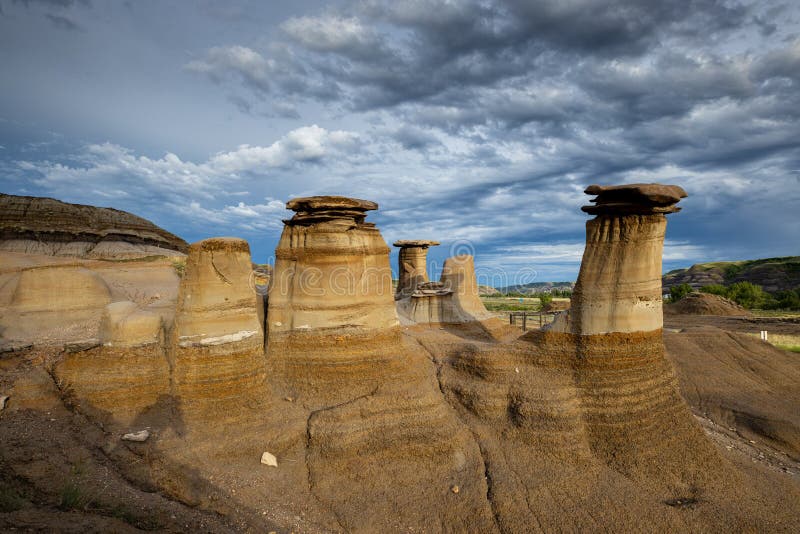 Hoodoos of Alberta by Drumheller in Canada Stock Image - Image of stone ...