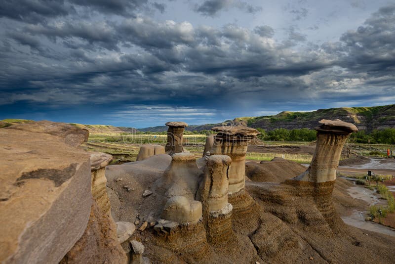Hoodoos of Alberta by Drumheller in Canada Stock Photo - Image of ...