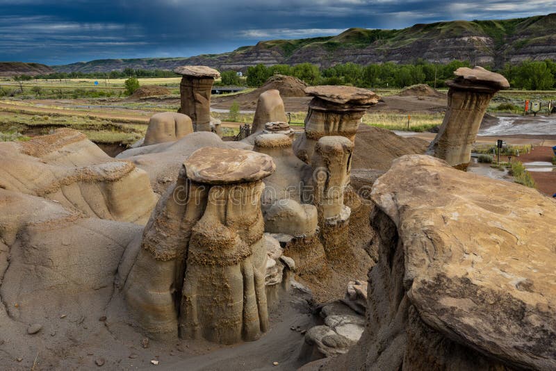 Hoodoos of Alberta by Drumheller in Canada Stock Photo - Image of ...